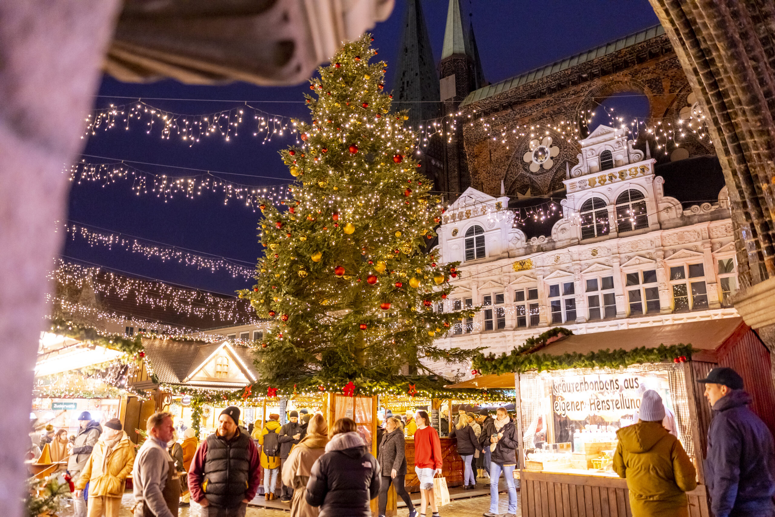 Stilvolle Weihnachtsmarkt Lubeck Sturm Bildernull